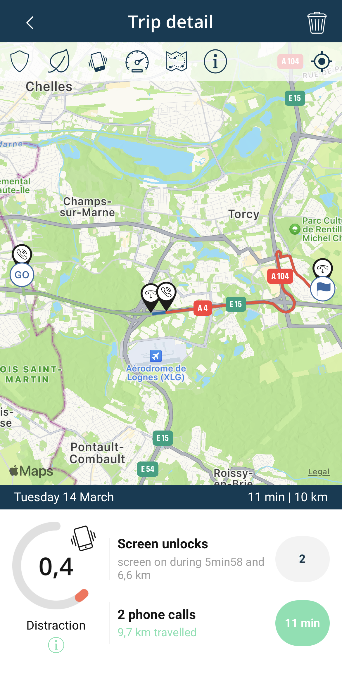 How to check the calls made during a trip? – Support Centre - DriveQuant